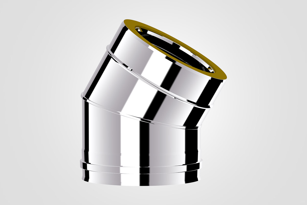 Solinox 15 degree elbow twin wall flue